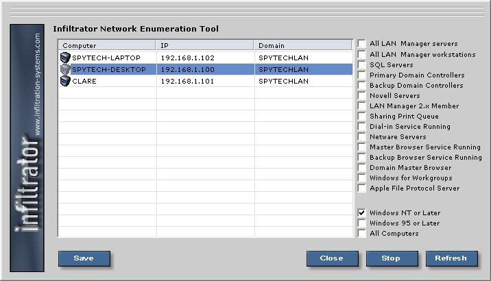 Infiltrator - Network Security Scanning Software